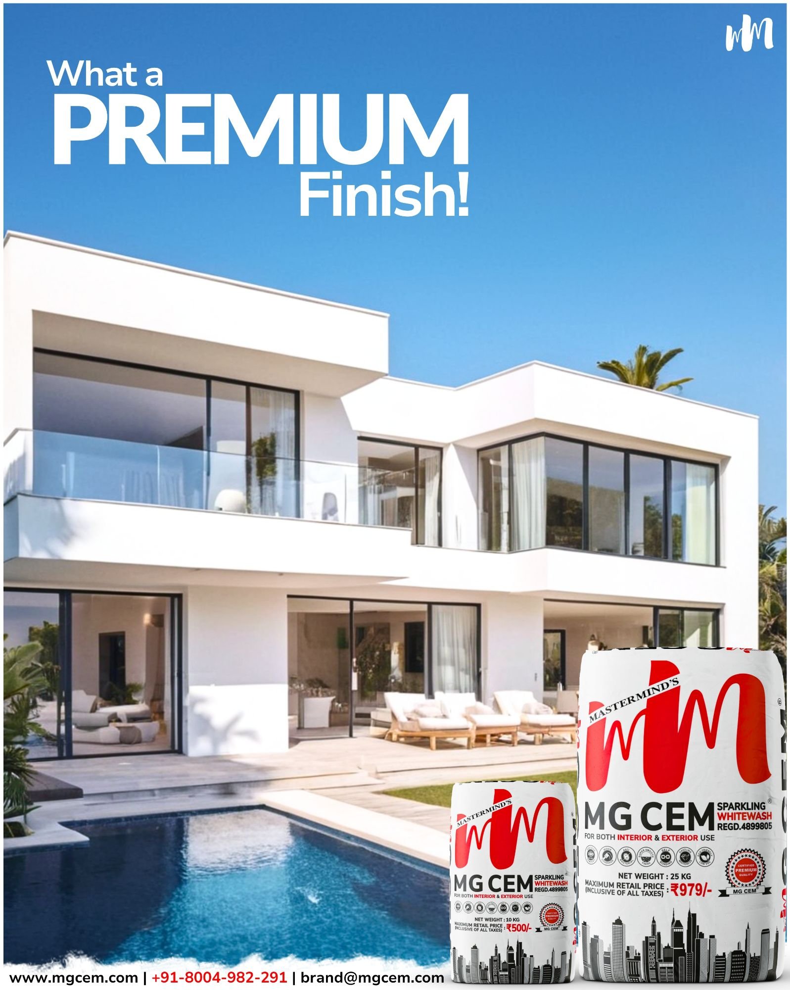 Elevate Your Walls with MG CEM India's No.1 Premium White Cement Wash.👌 ...